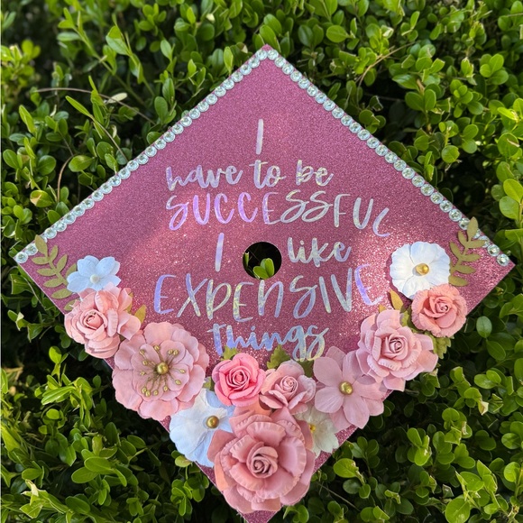 Accessories | Pink Floral Graduation Cap Topper Customized Custom ...